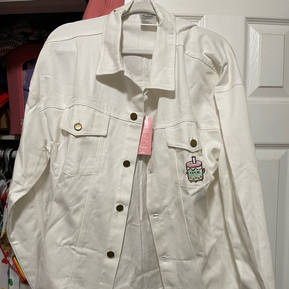 Pusheen | Jackets & Coats | Pusheen White Denim Jacket Size Xl From ...